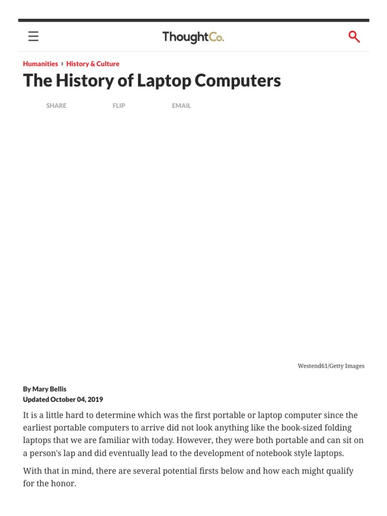 Evolution of Laptop Computers | PDF | Laptop | Personal Computers