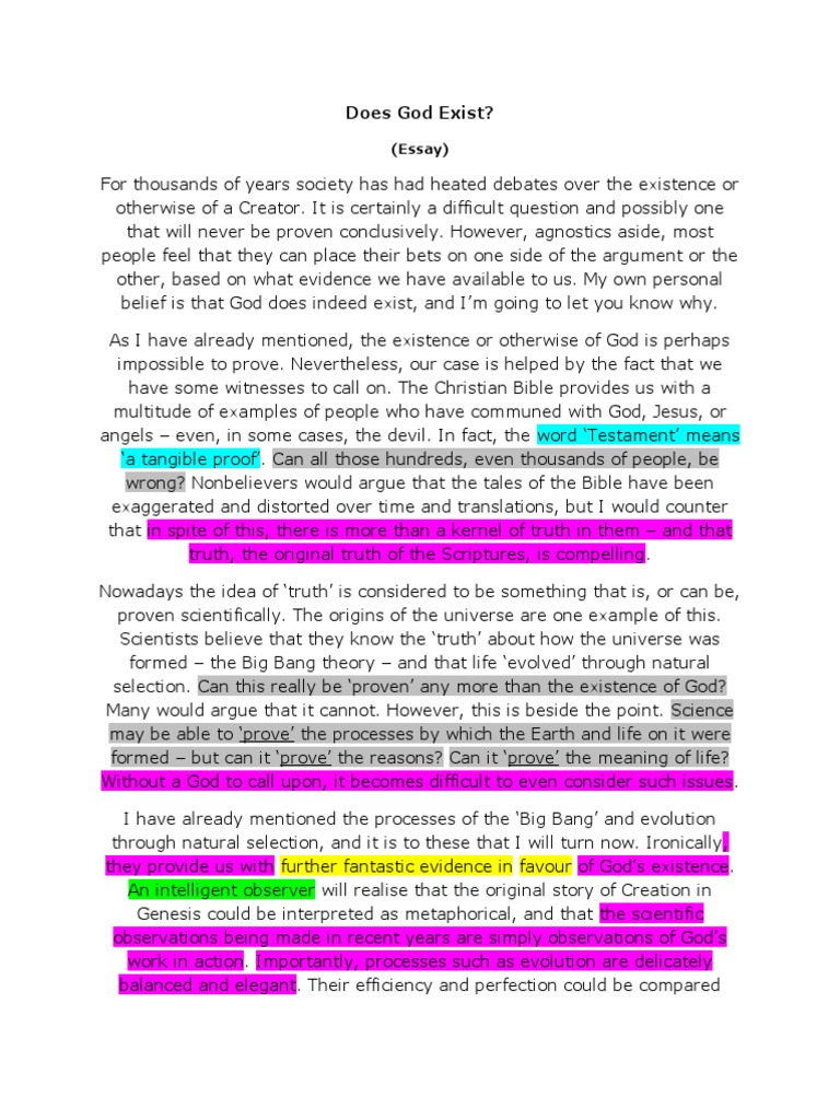 Does God Exist?: (Essay) | PDF | Existence Of God | God