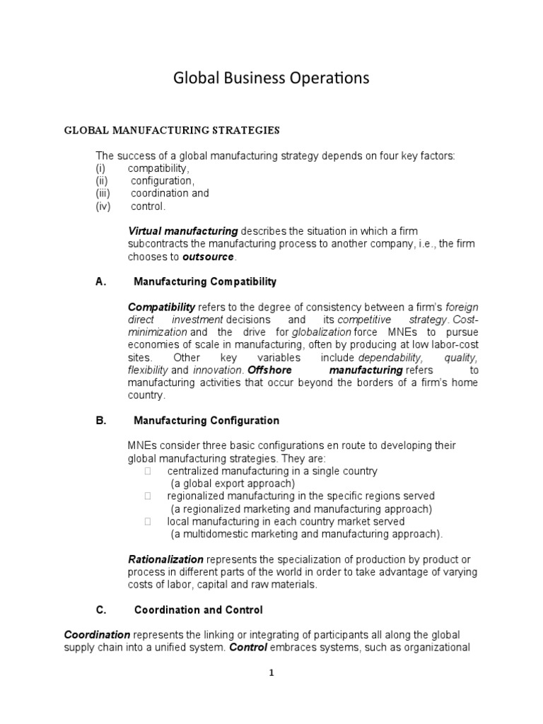 Global Business Operations | PDF | Market Segmentation | Human Resources