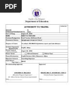 Authority To Travel DepEd | PDF
