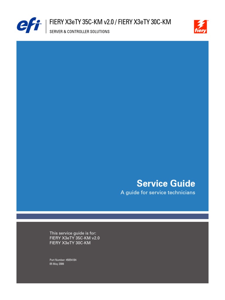 Service Guide: FIERY X3eTY 35C-KM v2.0 / FIERY X3eTY 30C-KM | PDF ...