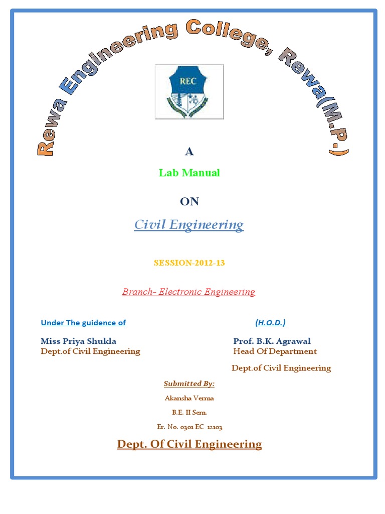 Civil Engineering: Lab Manual | PDF