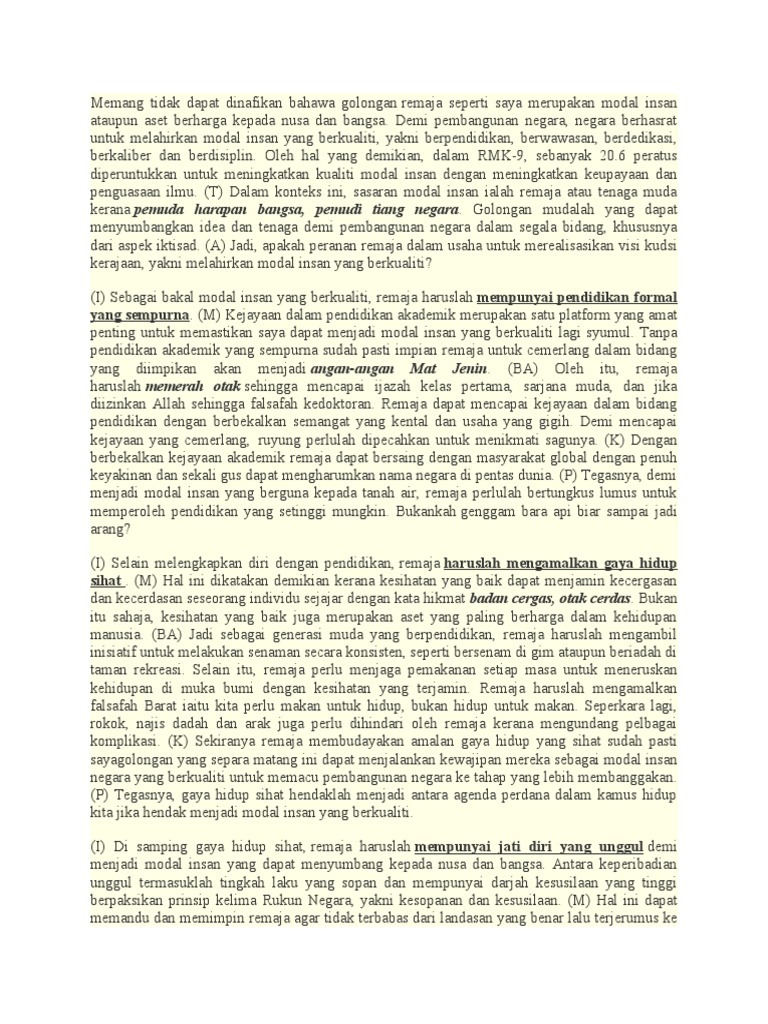 Karangan Modal Insan SPM | PDF