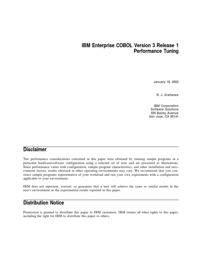 Perfomance Cobol PDF | PDF | Program Optimization | Subroutine