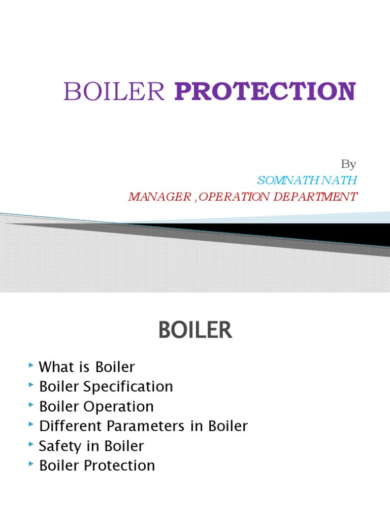 Boiler Protection: Manager, Operation Department | PDF | Boiler ...