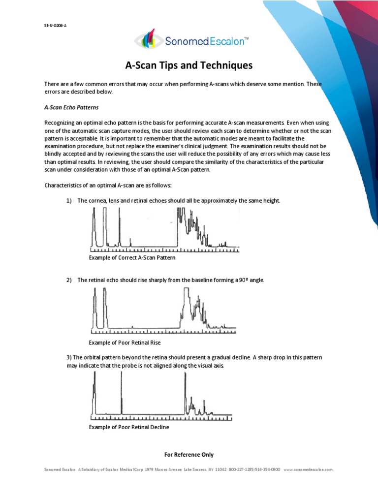 Sonomed A Scan Tips | PDF | Cornea | Measurement
