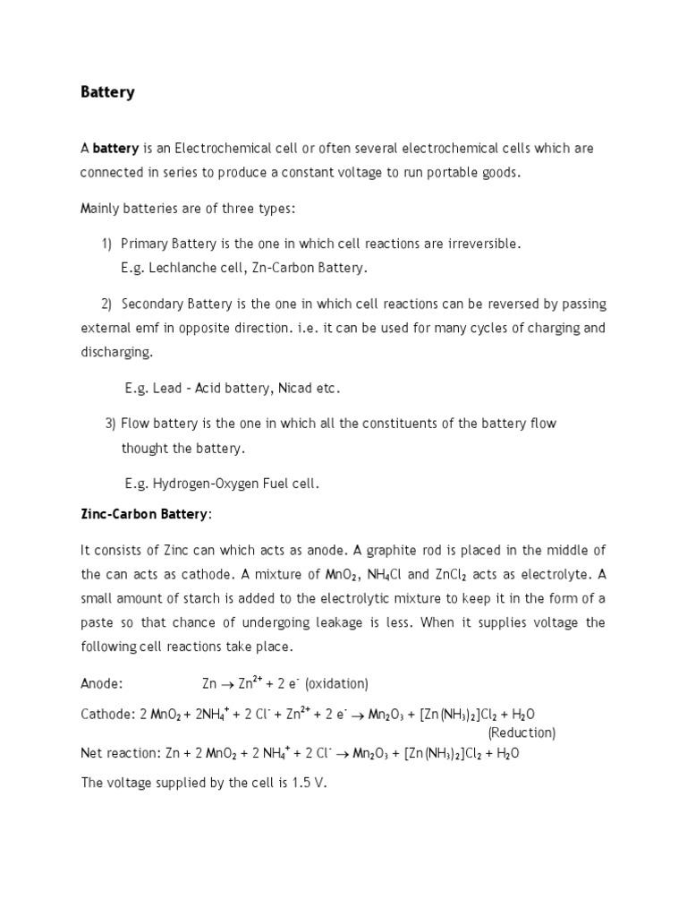 Battery PDF | PDF | Lithium Ion Battery | Rechargeable Battery