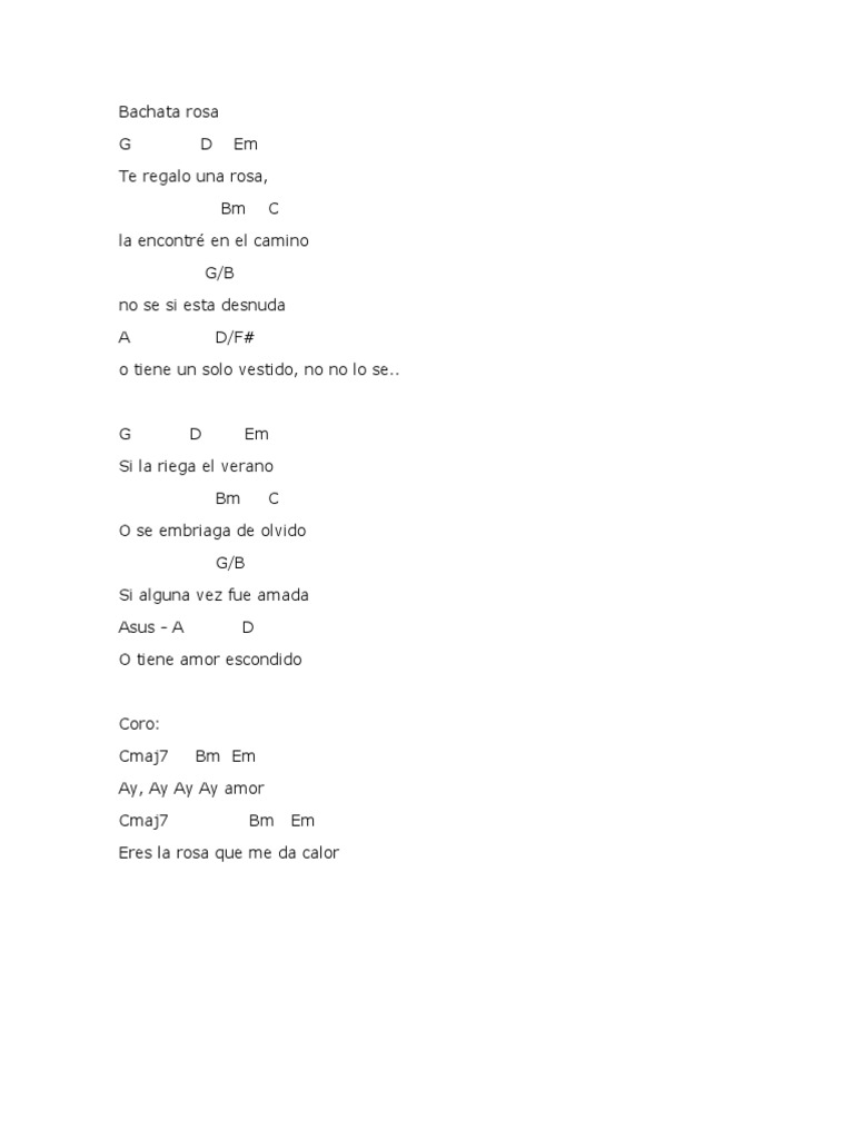 Bachata Rosa ACORDES DE GUITARRA | PDF
