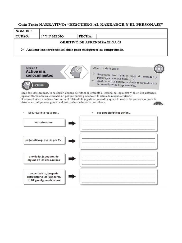 Análisis de Narrador y Personajes | PDF
