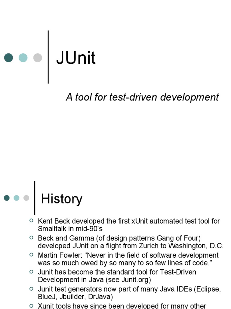 Junit A Tool For Test Driven Development Pdf Method Computer Programming Computer 