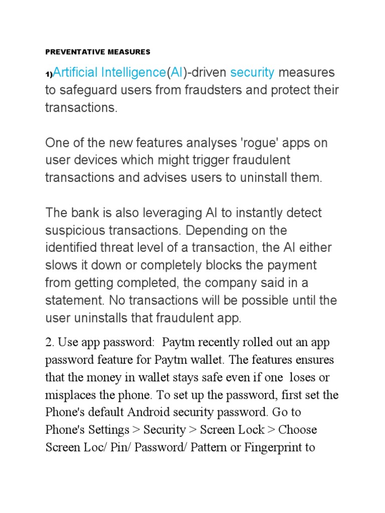 Artificial Intelligence AI Security: Preventative Measures 1) | PDF ...