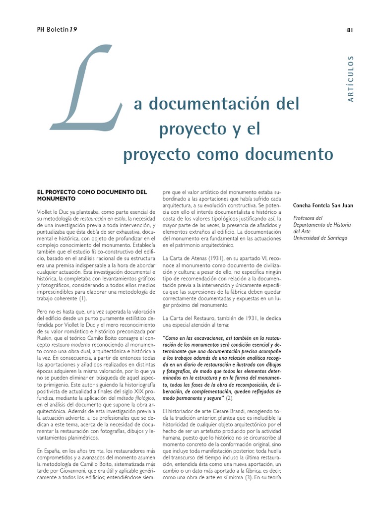 La documentación del proyecto y el proyecto como documento: la ...