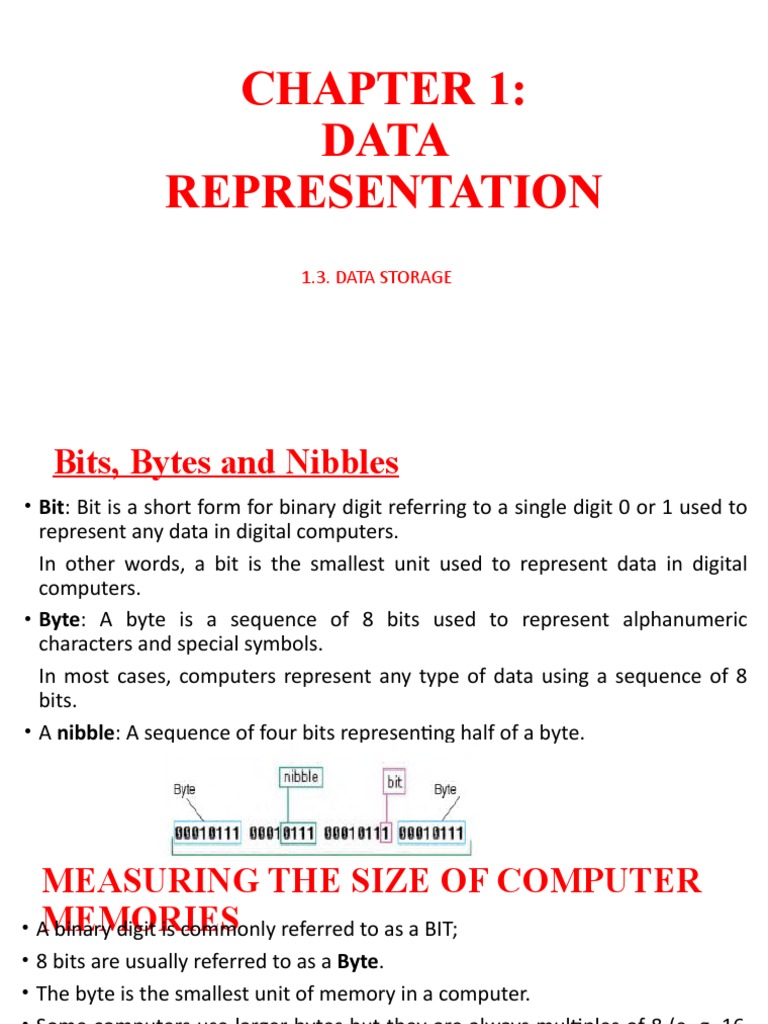 Chapter 1 Data Representation 3 | PDF | Byte | Bit