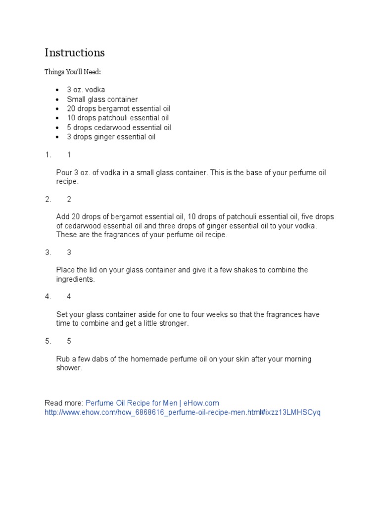 Instructions: Things You'll Need | Download Free PDF | Perfume ...