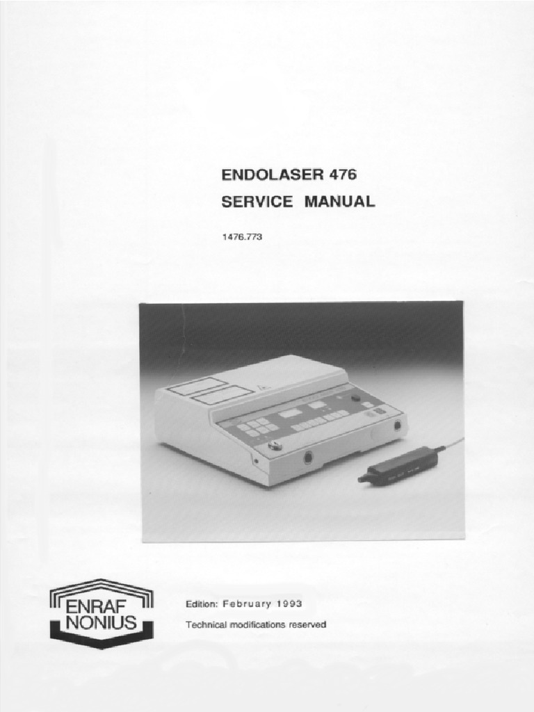 Enraf Nonius Endolaser 476 - Service Manual PDF | PDF