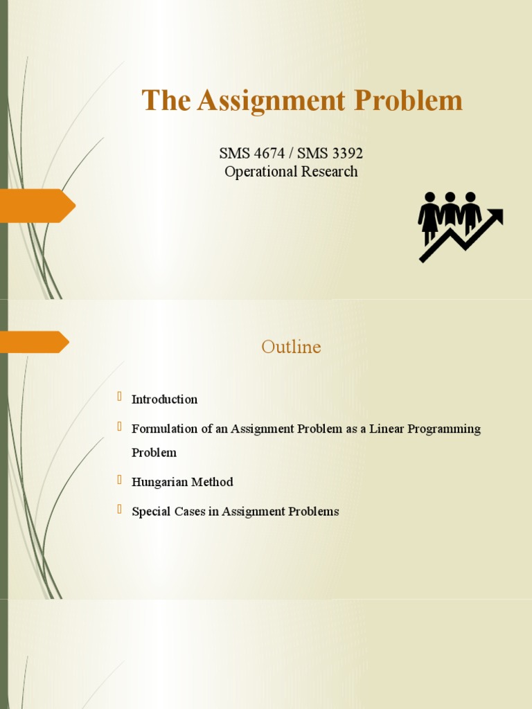 The Assignment Problem: SMS 4674 / SMS 3392 Operational Research | PDF ...