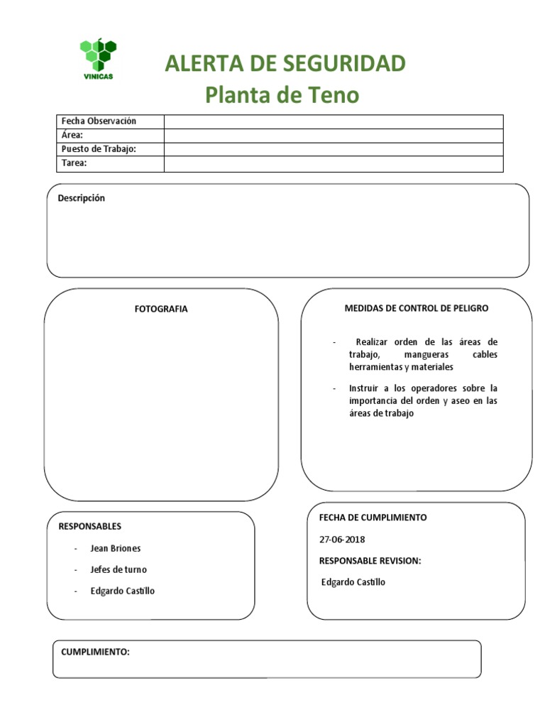 Formato - Alerta de Seguridad | PDF