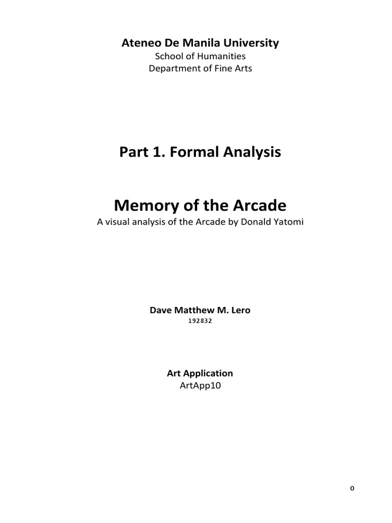 ArtApp AA Formal Analysis | PDF | Composition (Visual Arts) | Paintings