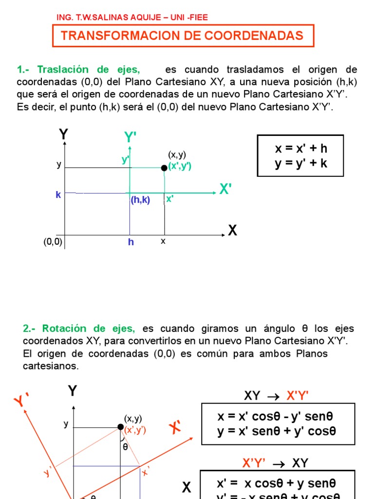 Transformación de Coordenadas | PDF | Sistema coordinado | Sistema de ...
