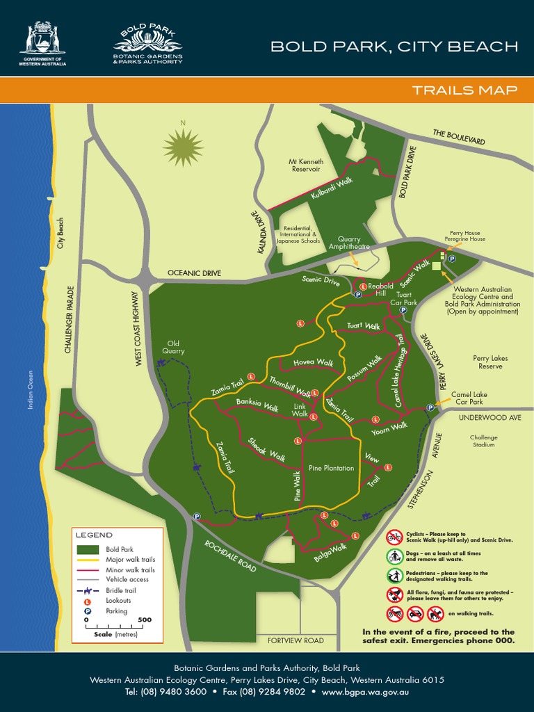 Bold Park, City Beach: Trails Map | PDF | Land Use | Landscape Architecture