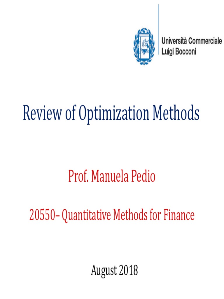 Optimization Methods in Finance | PDF | Maxima And Minima | Mathematical Optimization