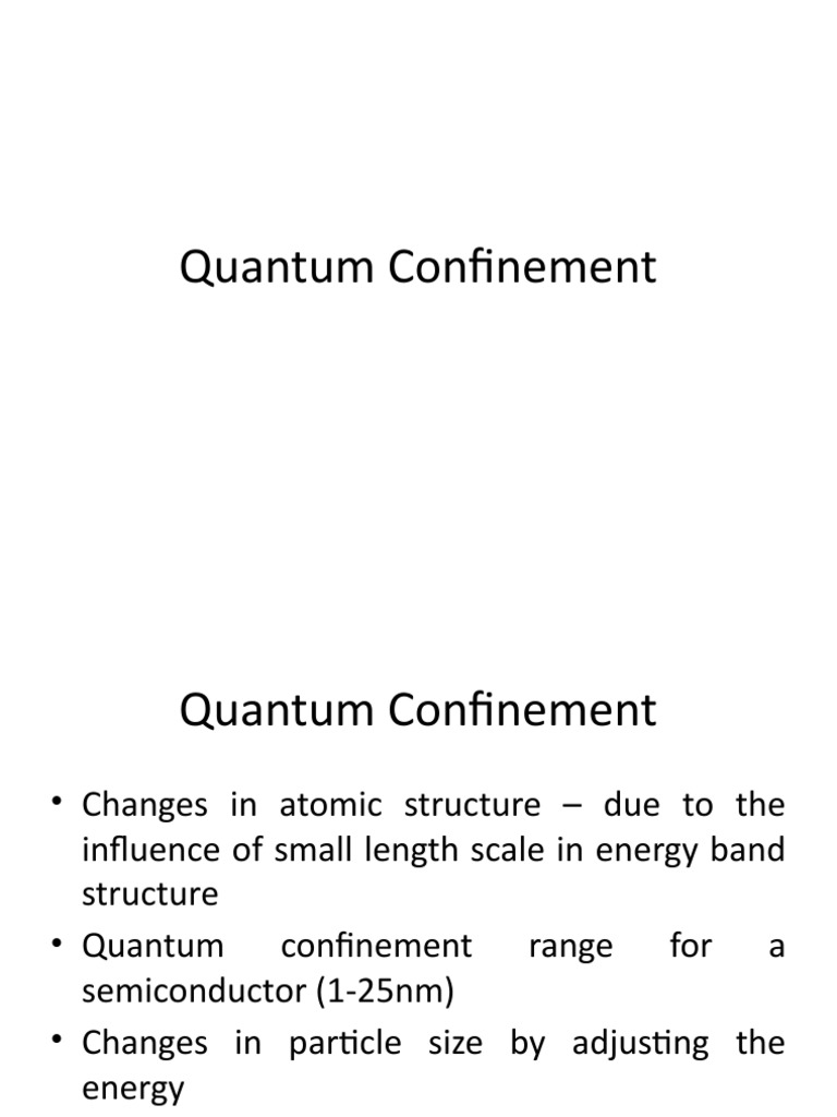 Overview of Quantum Confinement | PDF | Band Gap | Wavelength