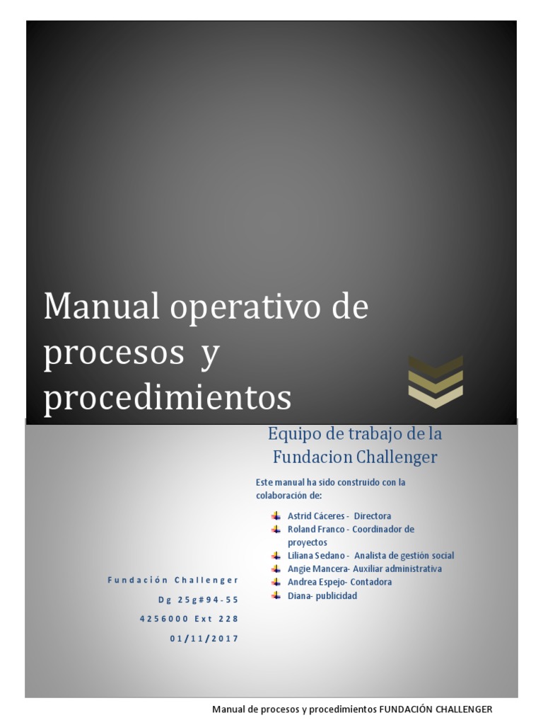 Manual Operativo de Procesos y Procedimientos Final PDF | PDF | Sistema ...