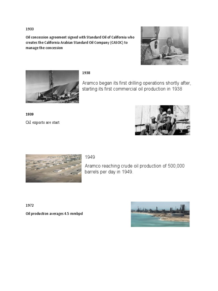 Aramco Began Its First Drilling Operations Shortly After, Starting Its ...