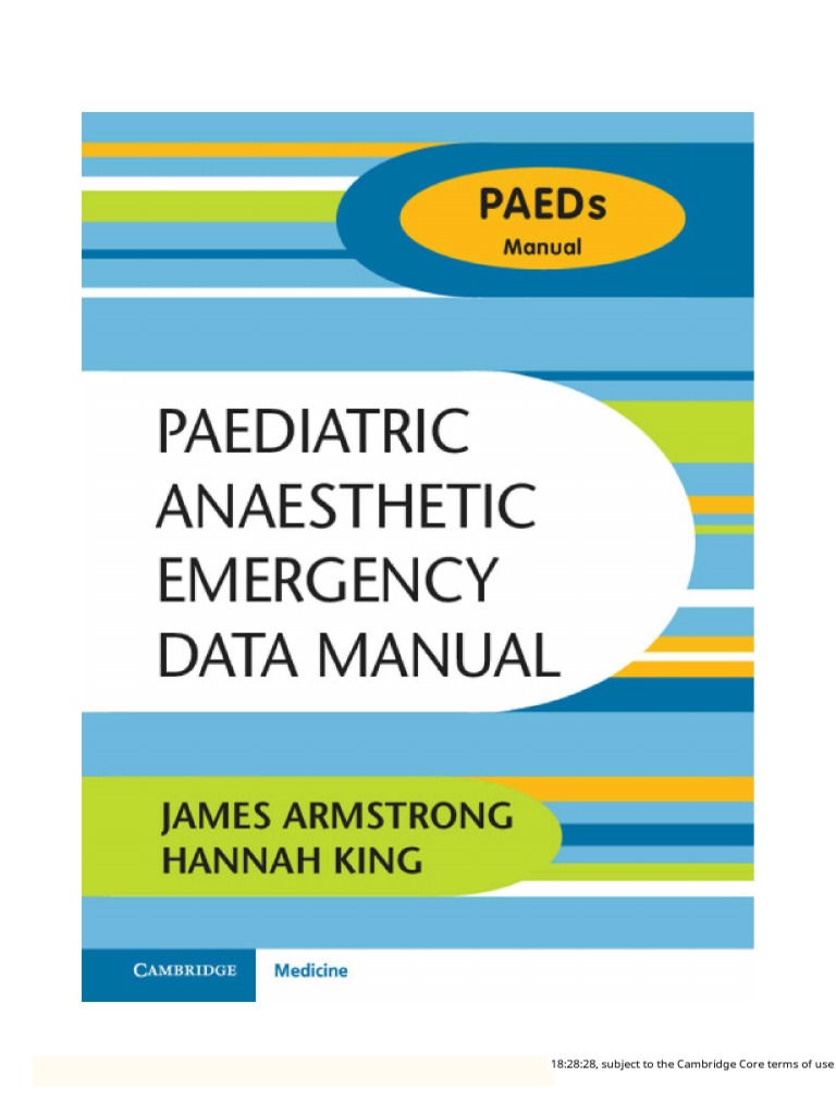 Paediatric Anaesthetic Emergencies Guide | PDF | Fentanyl | Anesthesia