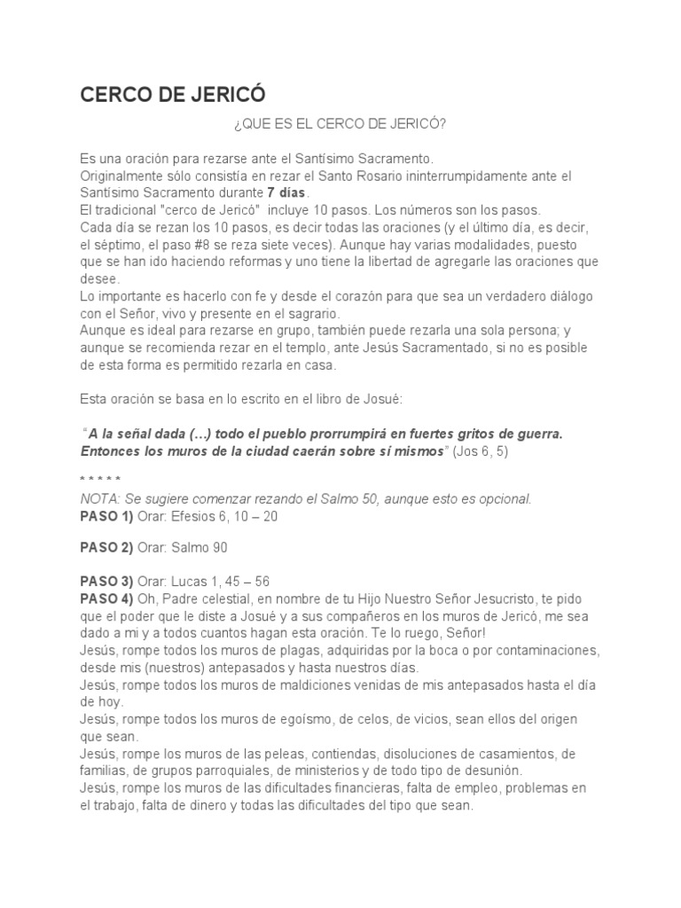 Cerco de Jericó: Oración y Pasos | PDF | Oración | eucaristía