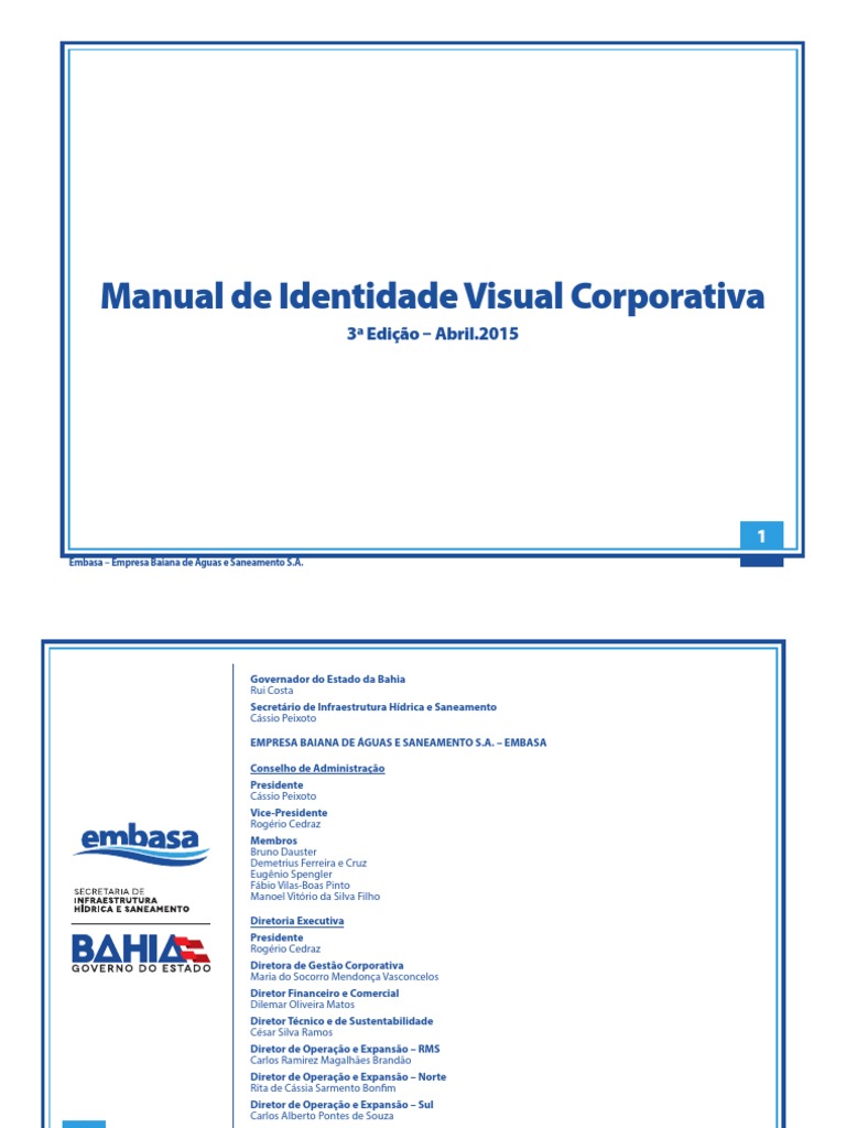 Manual Identidade Visual - Embasa | PDF | Marca | Tipografia