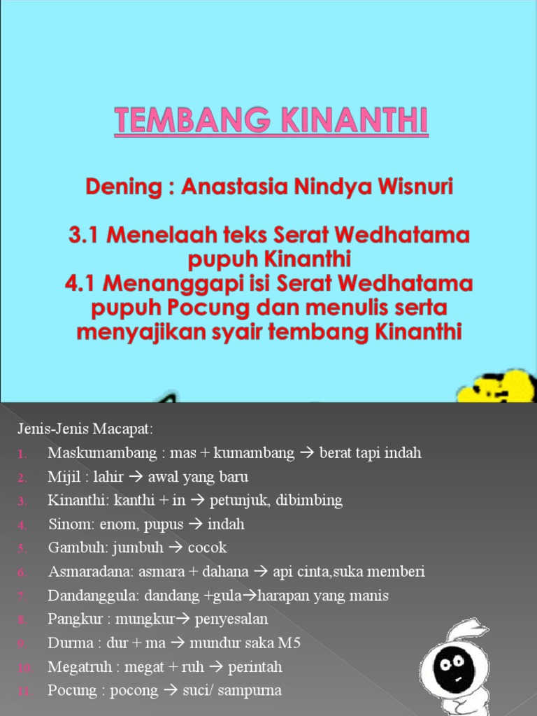 Jenis-Jenis Tembang Kinanthi | PDF