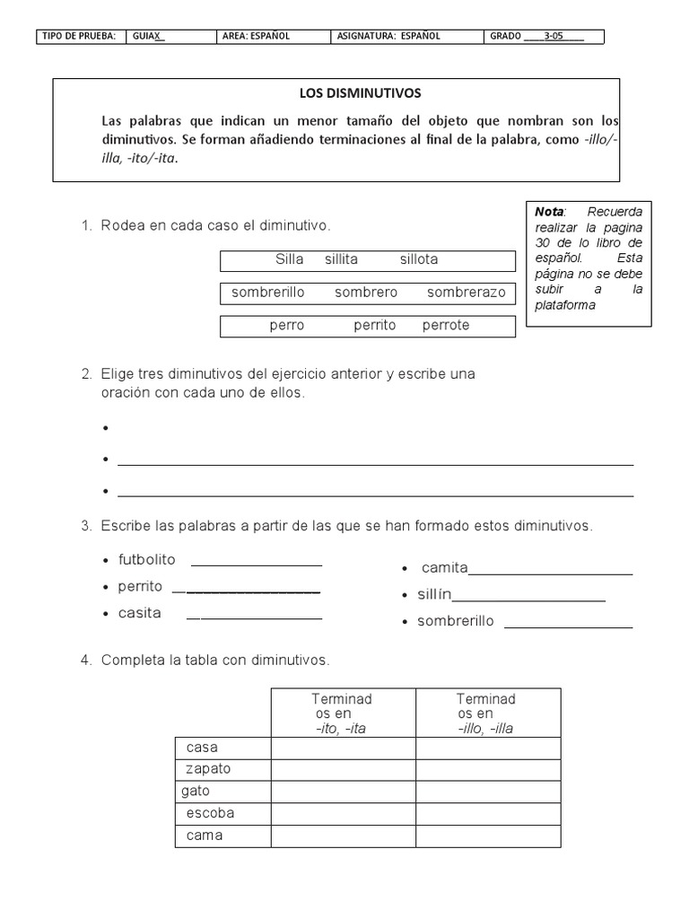 Aumentativos y Diminutivos en Español | PDF