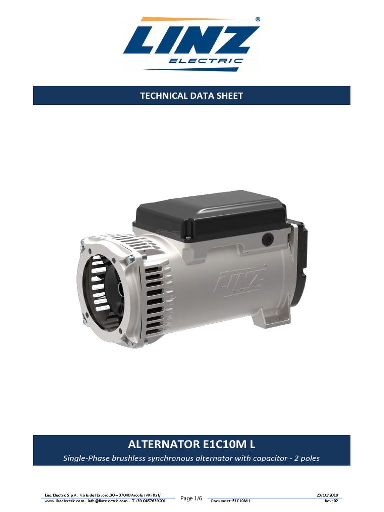 Alternator E1C10M L: Technical Data Sheet | Download Free PDF ...