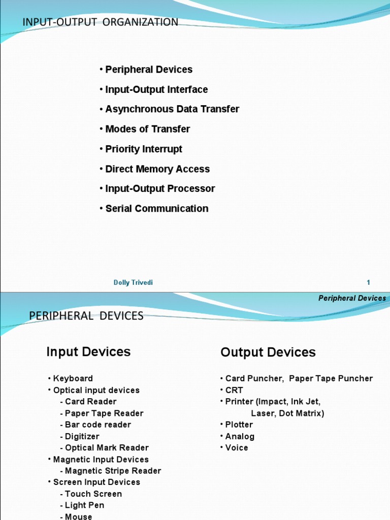 Input and Output Org | PDF | Input/Output | Computer Data Storage