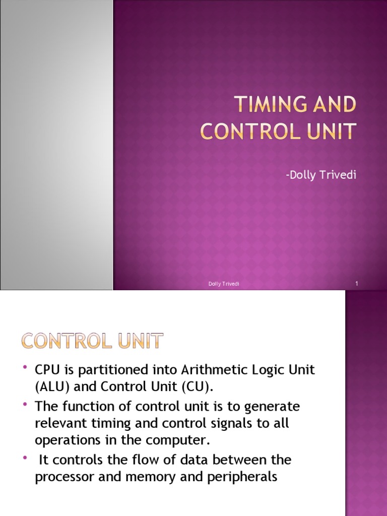 Timing and Control Unit | PDF | Central Processing Unit | Integrated ...
