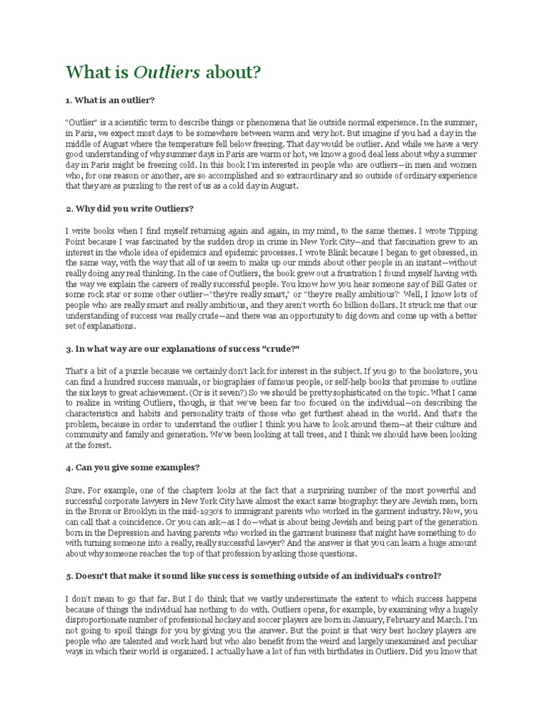 Outliers | PDF | Books