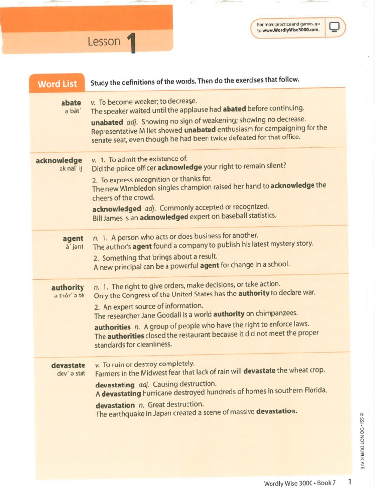 Book 7 Lesson 1 | PDF