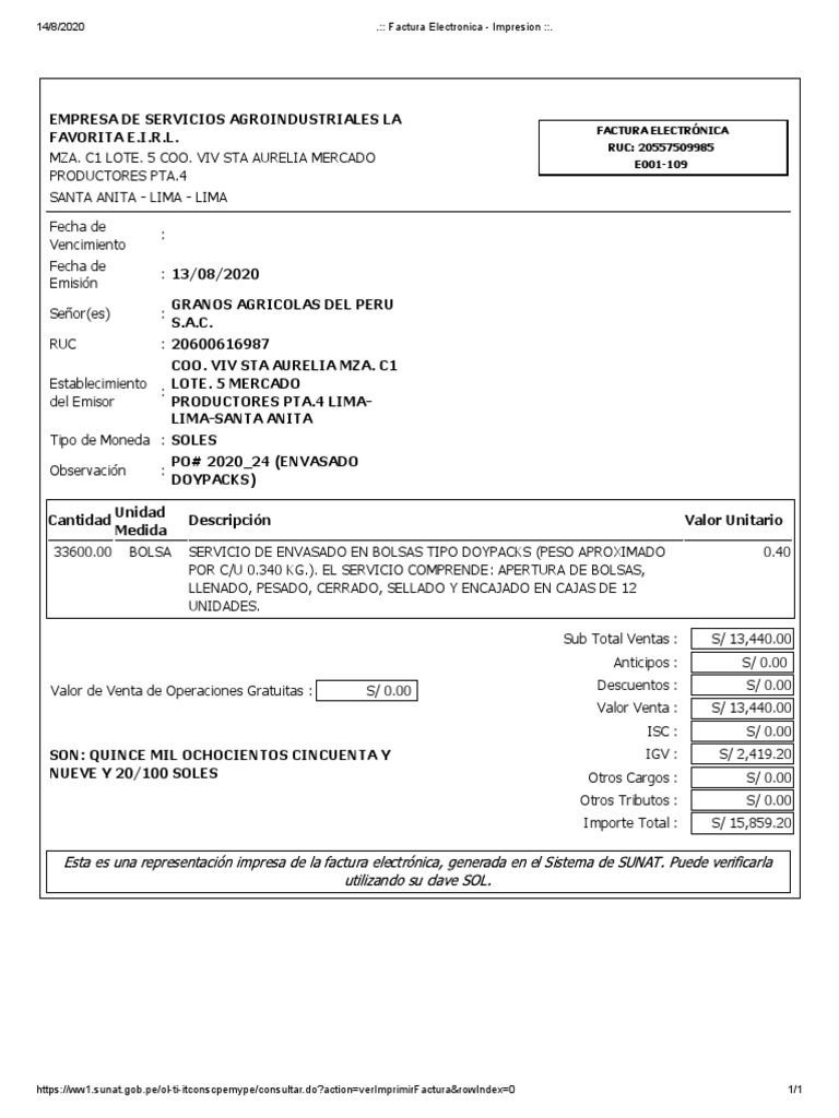 Granos E001-109 | PDF | Business | Economias