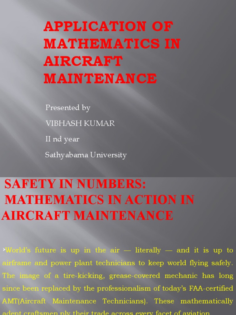 Application of Mathematics in Aircraft Maintenance: Presented by ...