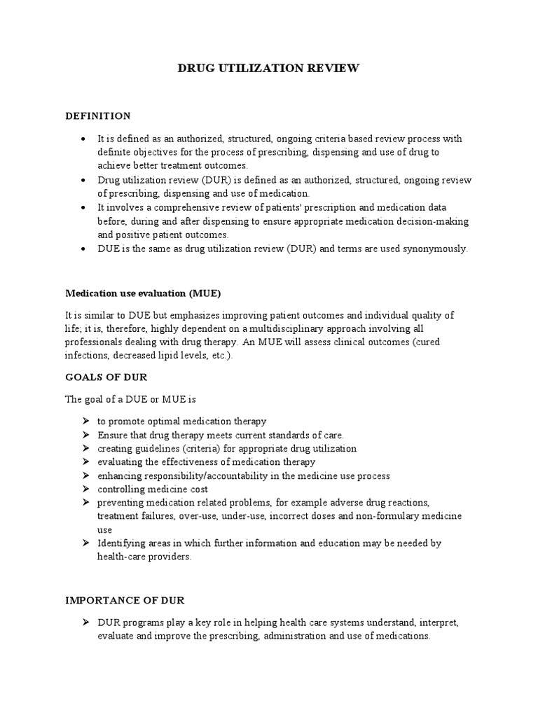 Drug Utilization Review | Download Free PDF | Medical Prescription ...