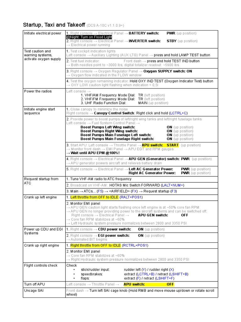 Dcs A10c All - in - One v1.4 | PDF | Landing Gear | Aviation