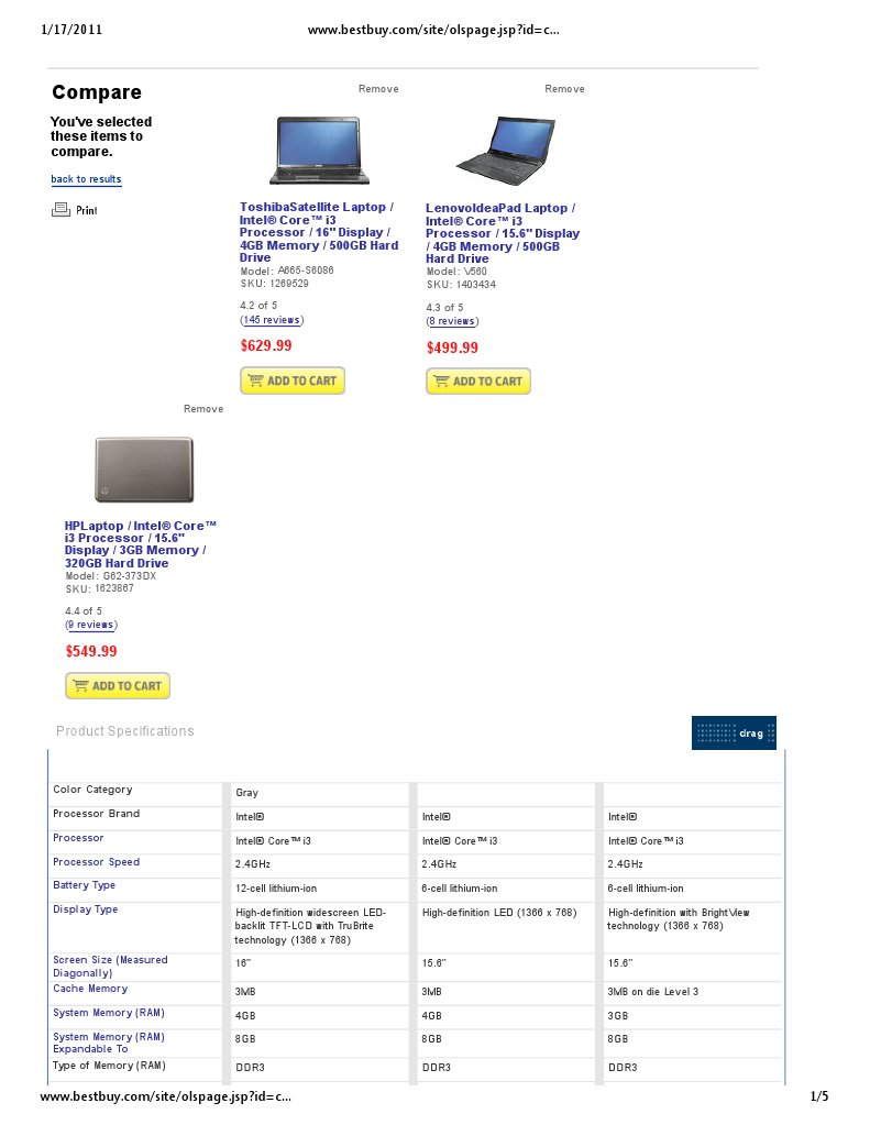 Best Buy Laptop Compare 2 | PDF