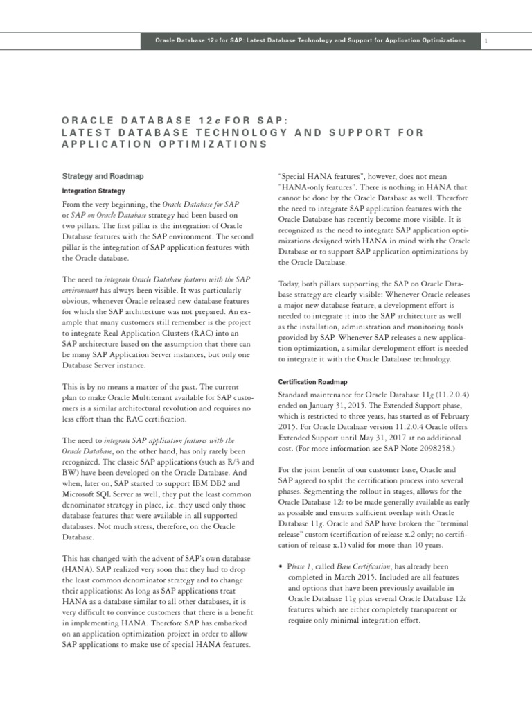 New Features Oracle 12c Version 2 Pdf Backup Databases