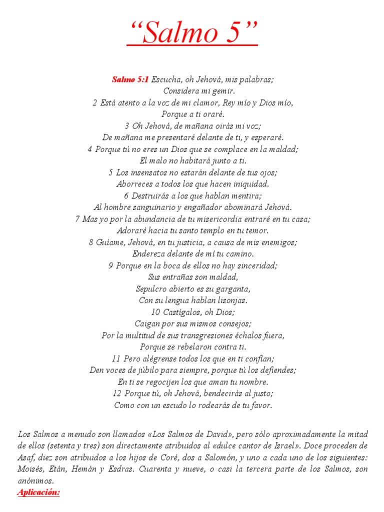 Salmo 5 | PDF | Salmos | Jerusalén