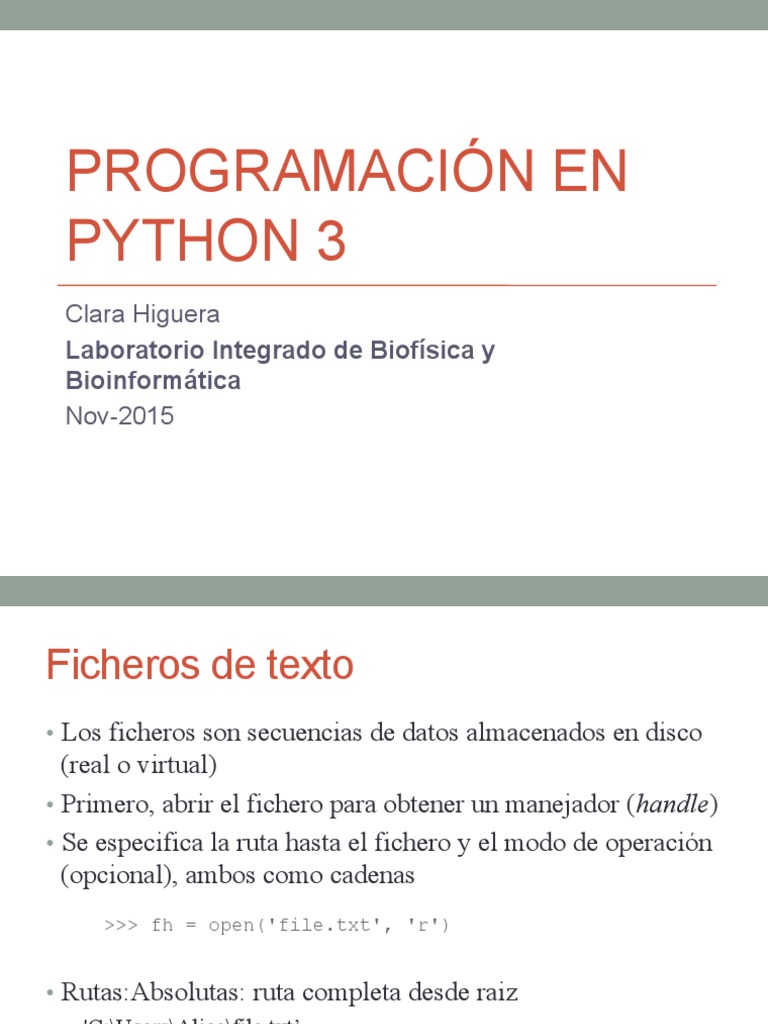Manejo de Ficheros en Python 3 | PDF | Expresión regular | Archivo de computadora