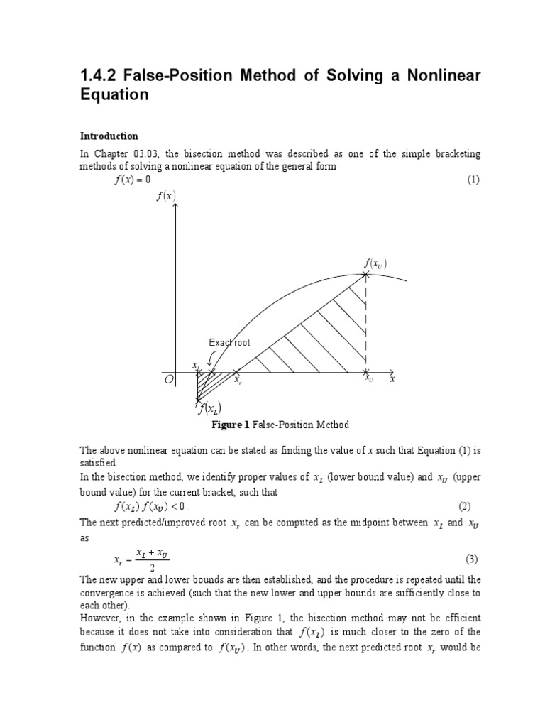 1.4.2 False-Position Method of Solving A Nonlinear Equation | Download ...