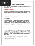 IELTS General Writing Task 1 Letter Writing Samples | PDF