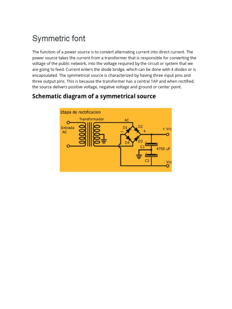 Symmetric Font: Schematic Diagram of A Symmetrical Source | PDF