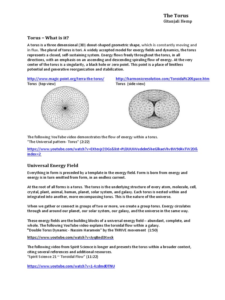Torus - What Is It?:, Which Is Constantly Moving and in Flux | PDF | Nature